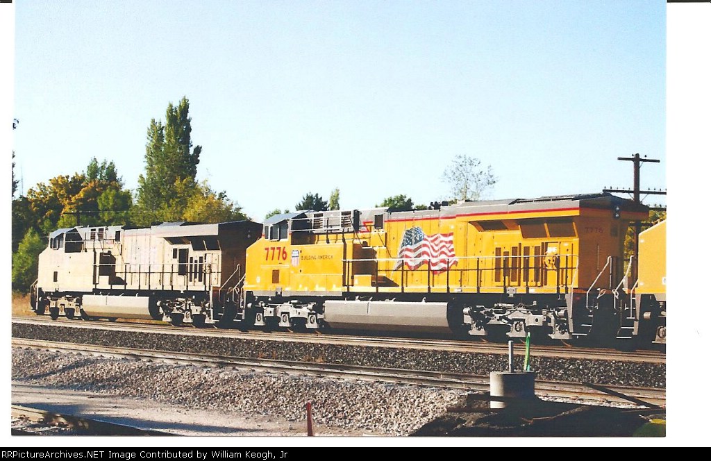 A rear shot of UP 7776 just after sunrise